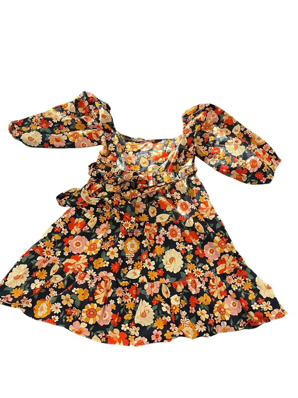 Karlie | Dresses | Karlie Black Floral Smocked Puff Sleeve Mini Dress ...